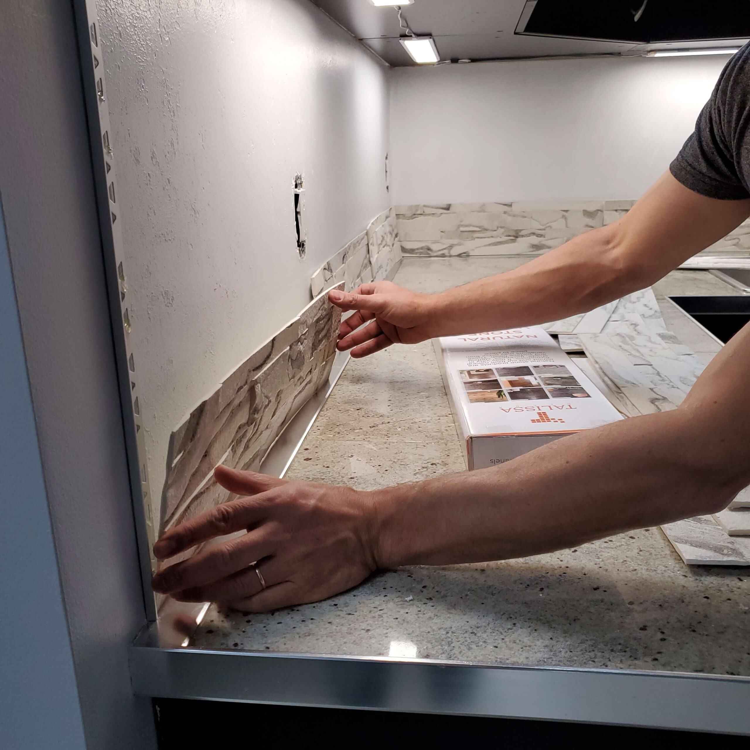 Peel & Stick Stone Veneer Tiles Installation ☑️ Talissa Decor