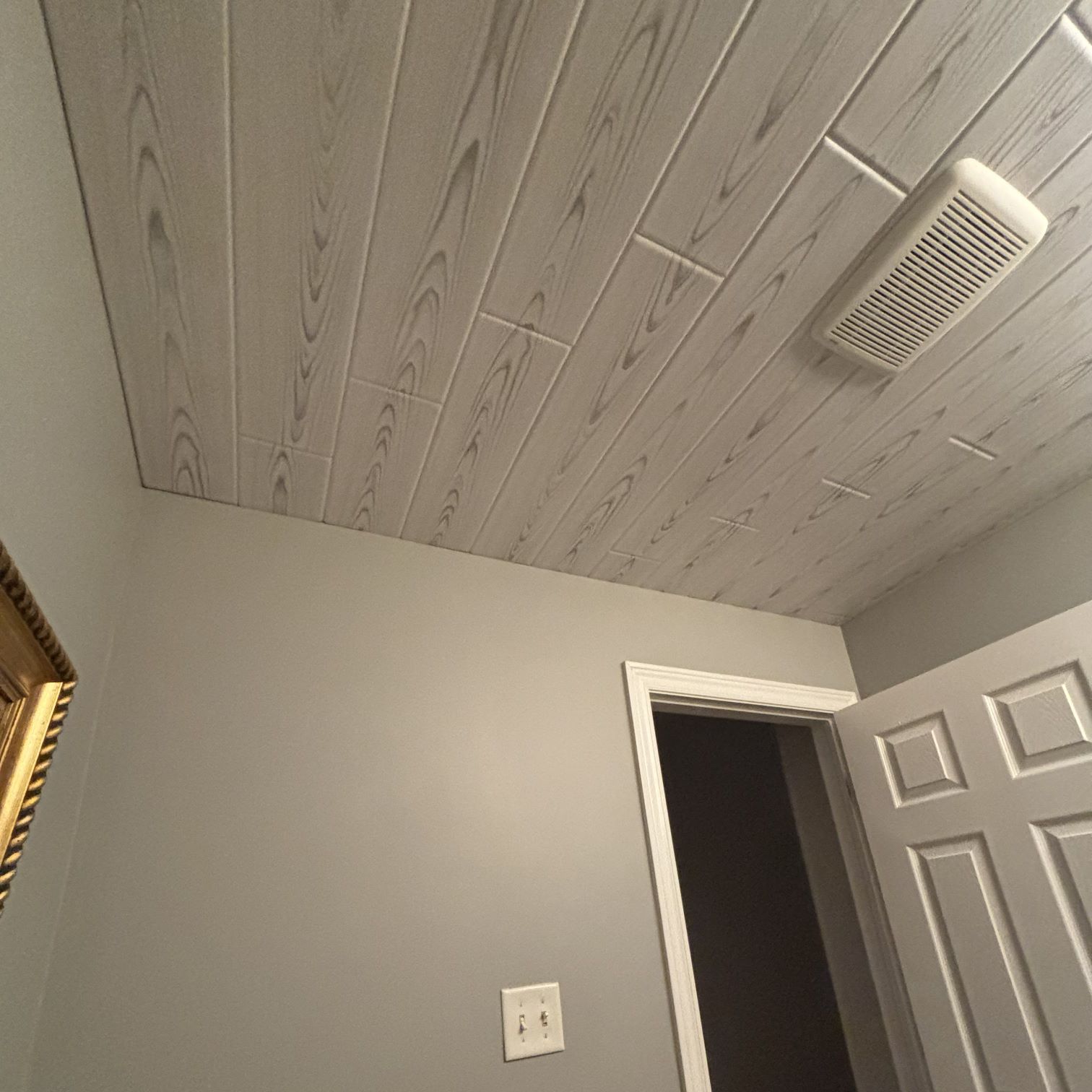 Driftwood Ash Styrofoam Ceiling Planks ☑️Off-White Wood Ceiling Panels