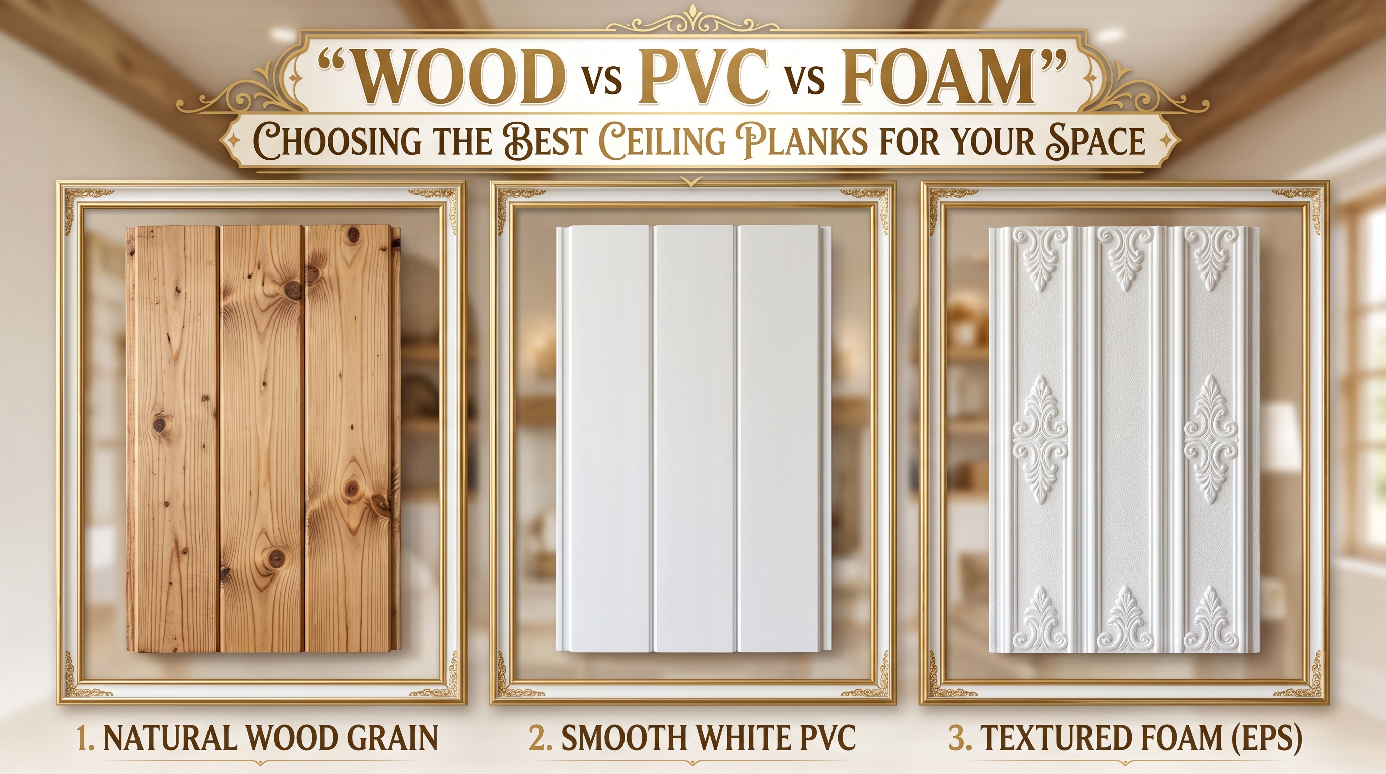Wood vs. PVC vs. Foam Ceiling Planks: Which Is Best? (2026)